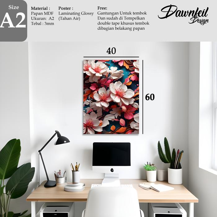Jual Hiasan Dinding Poster Minimalis Abstract Awan Ukuran A3+ dan A2 ...
