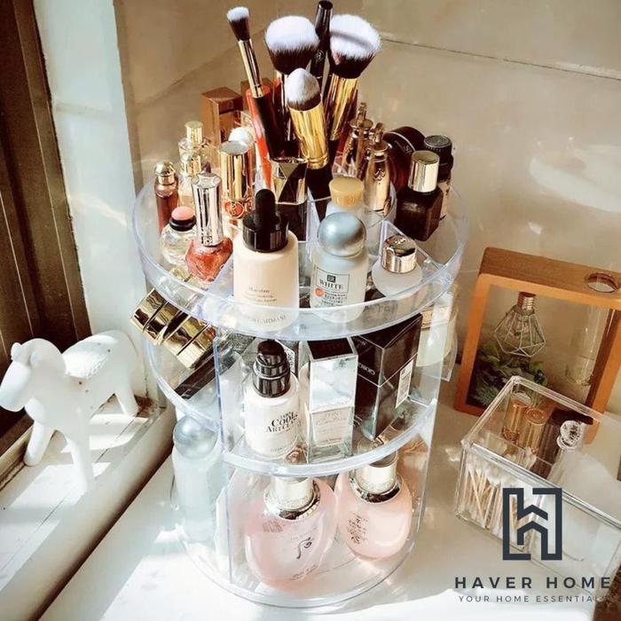 Jual Lara - Rak Akrilik Putar Tempat Makeup Skincare Premium Bening Di ...