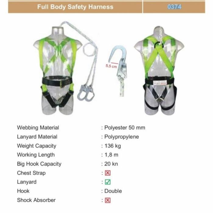 Jual Safety Belt Body Hardness Double Dobel Hook BesarHarness Harnes ...