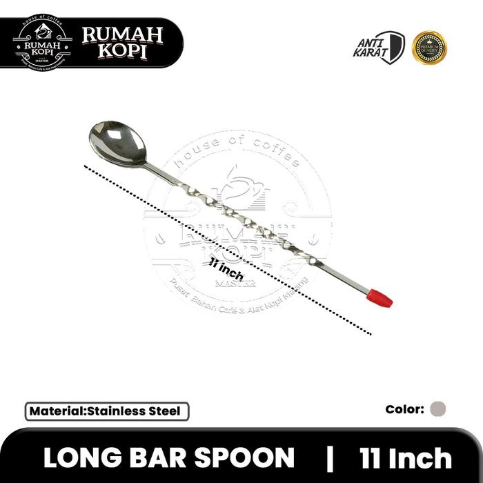 Jual Long Bar Spoon Round Sendok Panjang Pengaduk Cocktail 11 Inch ...