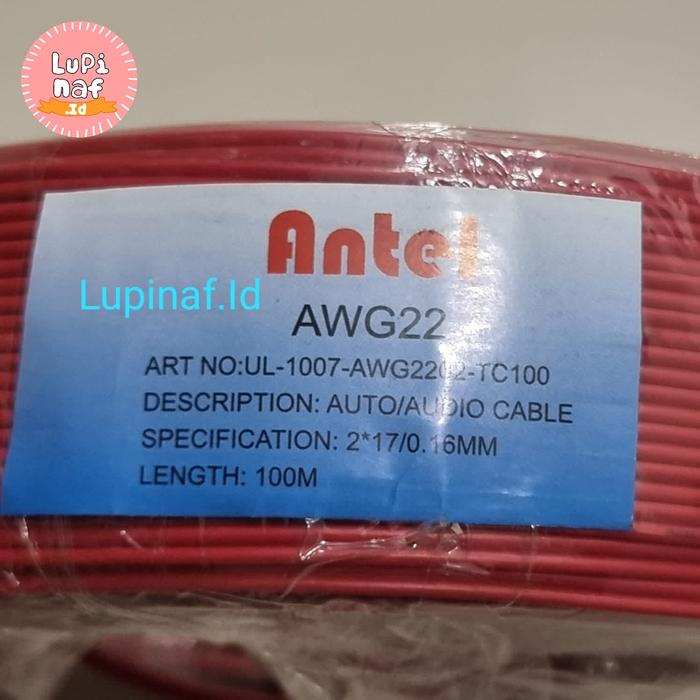 Jual KABEL LISTRIK AWG22 2 JALUR MERAH HITAM TEMBAGA SERABUT PUTIH AWG ...