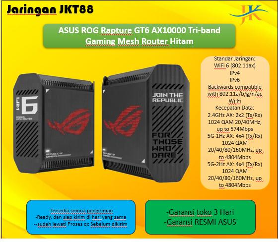 Jual ASUS ROG Rapture GT6 AX10000 Tri-band Gaming Mesh Router Hitam ...