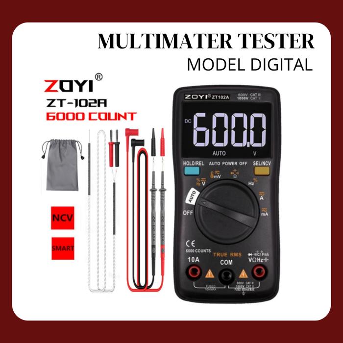 Jual Multimeter Digital Avometer Multitester Auto Ori Zoyi / Intelegent ...