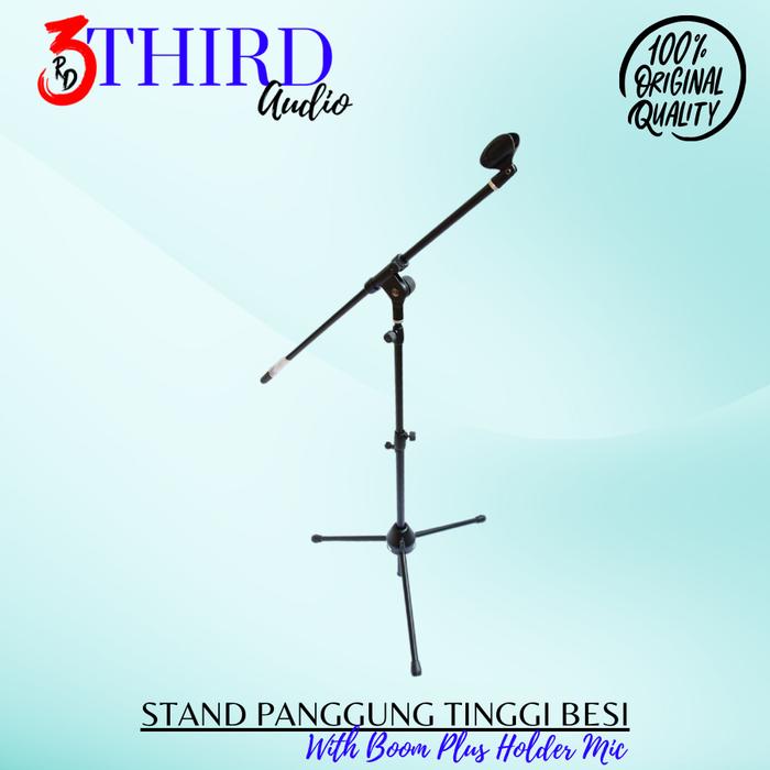 Jual Stand Microphone Panggung Full Besi Hitam With Boom - Jakarta ...