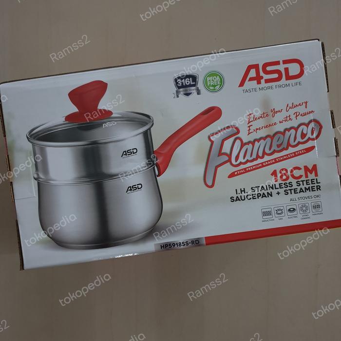 Jual ASD Flamenco Stainless Steel Saucepan Steamer Kompor Listrik Gas ...