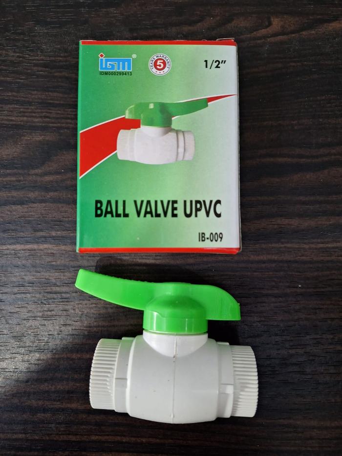 Jual IB 009 STOP KRAN BALL VALVE JUMBO PVC IGM PUTIH 1/2" 3/4" 1 INC ...