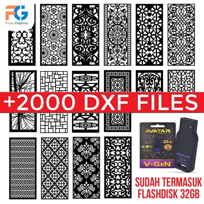 Jual 2000+ Desain File Laser Cutting CNC Router Plasma DXF Vector ...