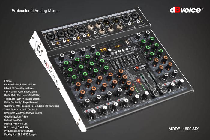Jual Mixer Analog 6 Channel dBvoice® 600MX/Installasi/Cafe/Masjid ...