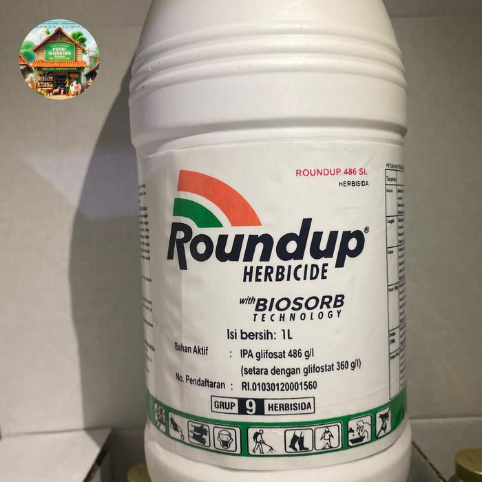 Jual Roundup 1 liter 1000 ml herbicide biosorb tech asli original ...