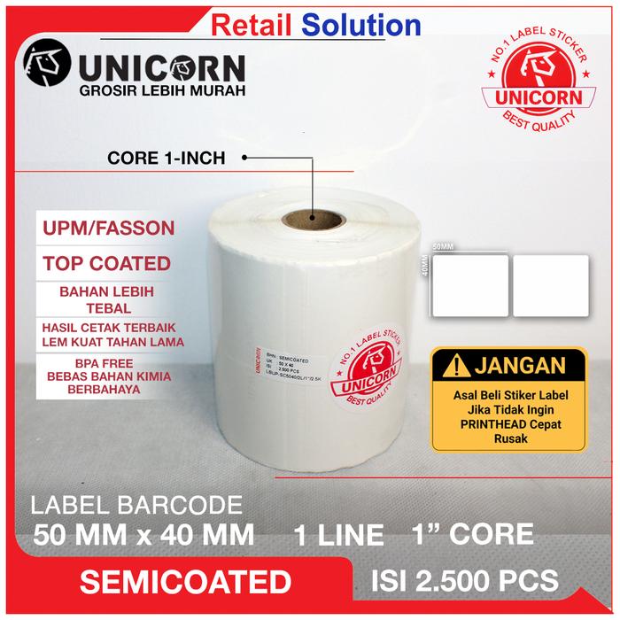 Jual Sticker Kertas Label Barcode Ukuran 50x40mm 1 ROLL - Kota Bandung ...