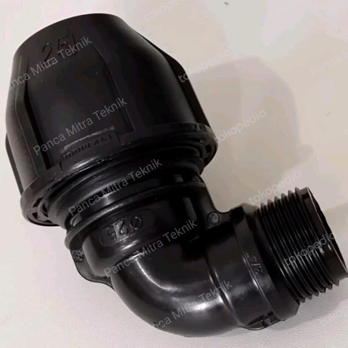 Jual Elbow Drat Luar HDPE 1" inch x 40mm / Male Thread Elbow HDPE ...