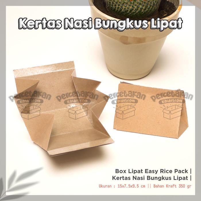 Jual Box Lipat Easy Rice Pack || Kertas Nasi Bungkus Lipat || kraft 350 ...