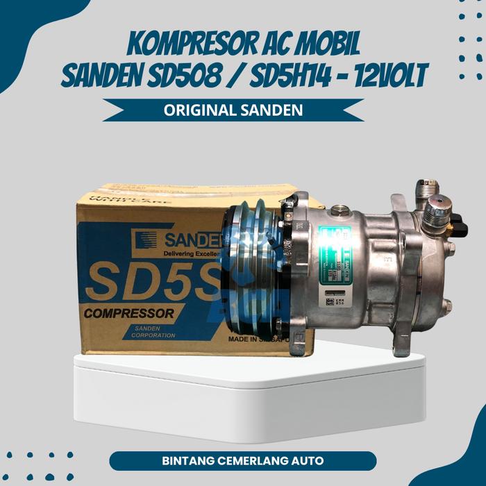 Jual KOMPRESOR AC MOBIL SANDEN SD508 SD 508 SD5H14 12 VOLT SANDEN ASLI ...