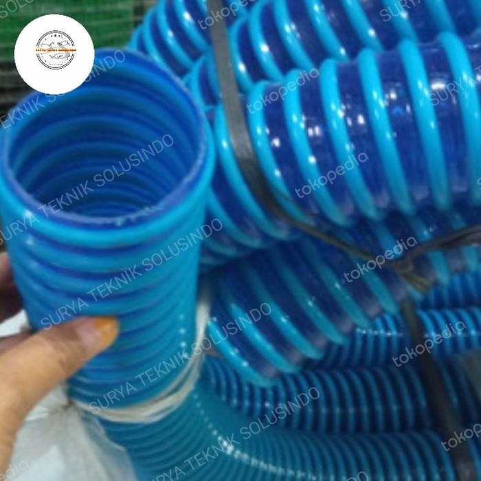 Jual Selang flexible hisap spiral biru 4"/pompa/ irigasi meteran ...