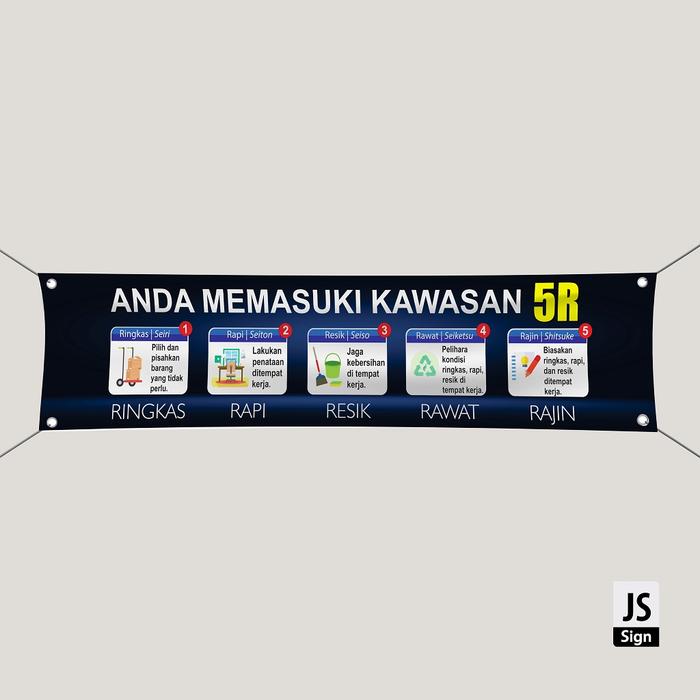 Jual Spanduk Banner SAFETY K3 ANDA MEMASUKI KAWASAN 5R - L(100x500cm) - Kota Malang - JS Sign ...