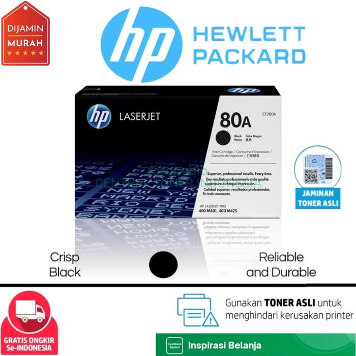 Jual Toner Hp Laserjet 80A Black CF280A Original Cartridge - Jakarta ...