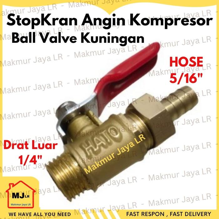 Jual StopKran Kompresor Ball Valve Stop Kran Angin BallValve Kuningan 1 ...