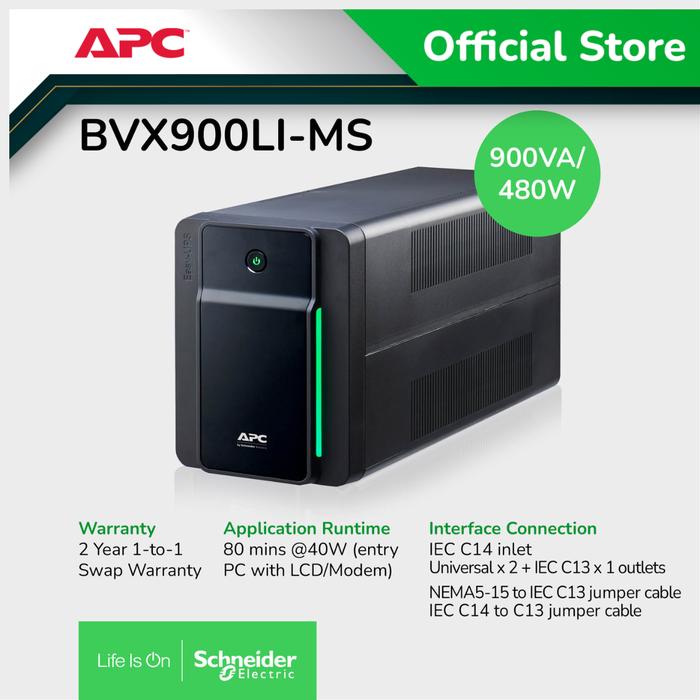 Promo UPS APC Easy UPS BVX 900VA 480W BVX900LI-MS Cicil 0% 3x - Jakarta ...