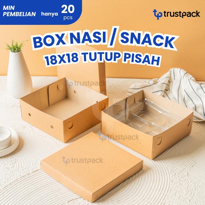 Jual Dus Kraft 18x18x7/ Box Nasi Kotak Staples Ayam Hajatan Catering ...