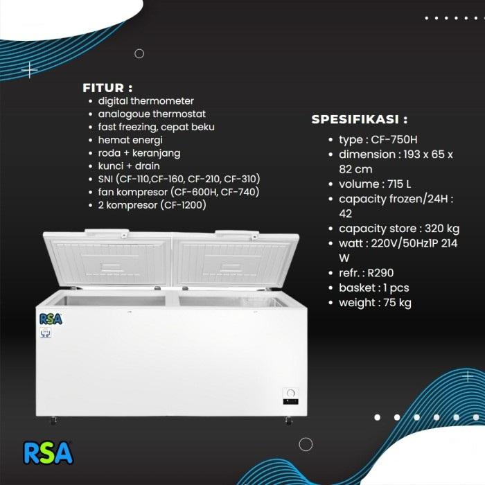 Jual RSA CHEST FREEZER CF-750H Chest Freezer RSA CF-750H / Freezer Box ...