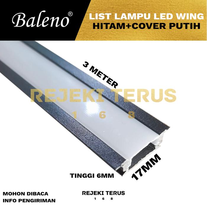Jual List Lampu LED Strip Wing HITAM PUTIH Rumah Lis Cover Aluminium ...