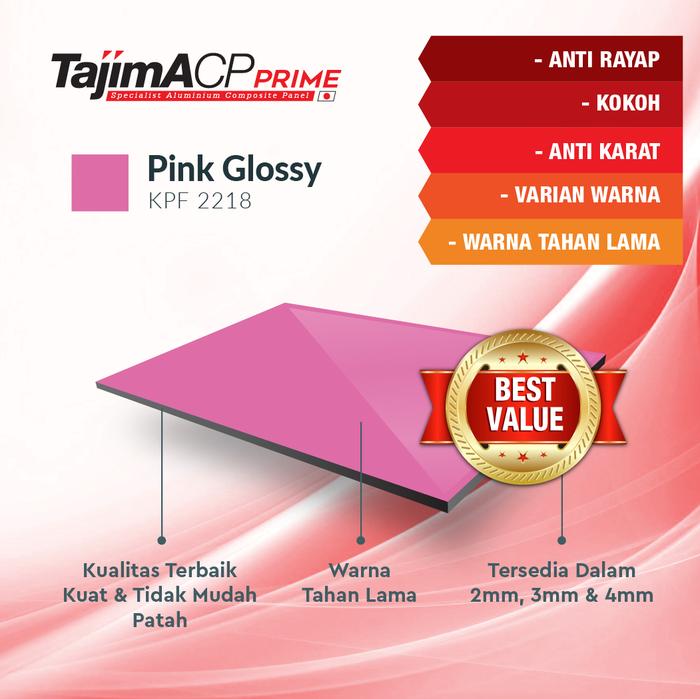 Promo ACP Tajima Pink Glossy 3mm Indoor - Aluminium Composite Panel ...