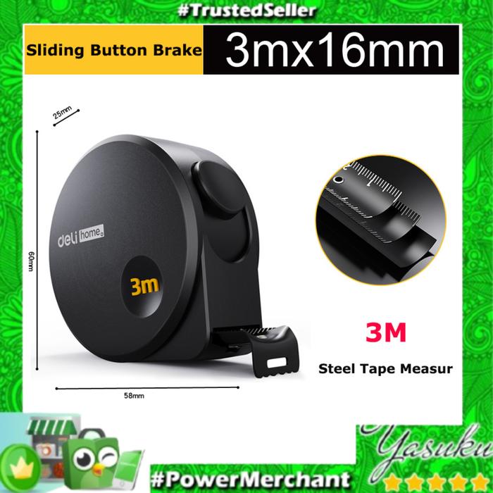 Promo Deli Home Meteran Roll High Precision Self Lock Tape Measure 16mm 3M - Kota Denpasar ...