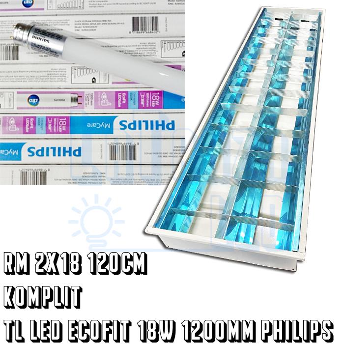 Jual RM 2x18 120cm Kap RM Inbow rm 2 x 18W 120 cm Lampu LED Philips ...