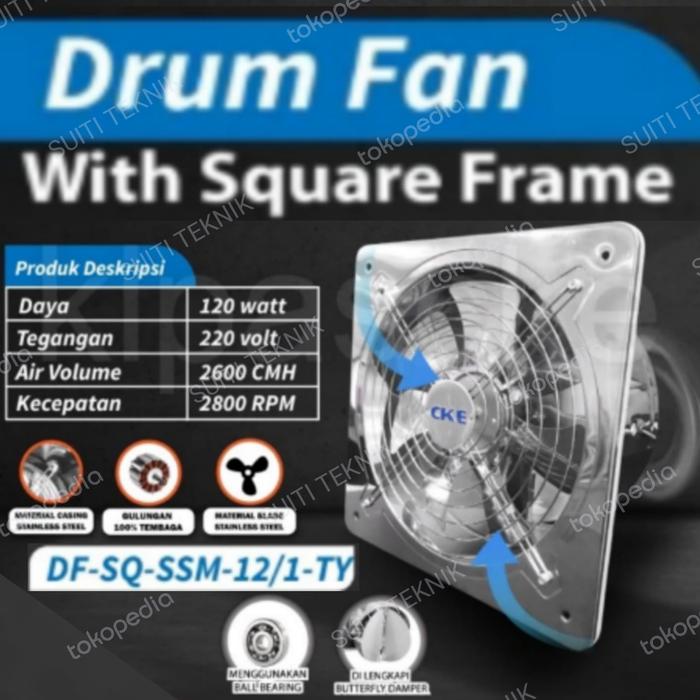 Jual Exhaust Fan Stainless 12" Inch Duct Booster Fan Plafon Dinding ...