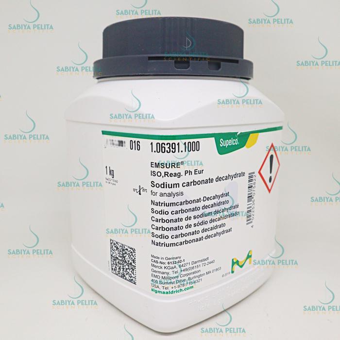 Jual Sodium carbonate decahydrate (Na2Co3) for analysis MERCK 1.06391. ...