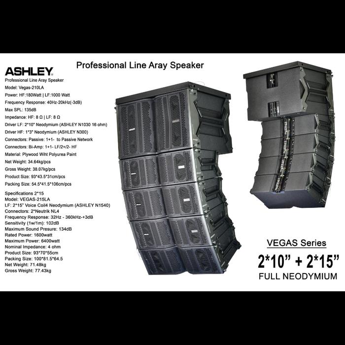 Jual SPEAKER LINE ARRAY ASHLEY 1Box VEGAS 210LA + 1Box VEGAS 215LA ...