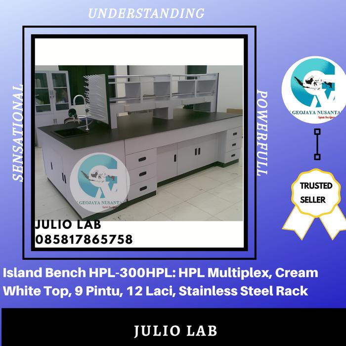 Jual Island Bench HPL-300HPL: HPL Multiplex, Cream White Top, 9 Pintu - Kab. Bogor - Julio LAB ...