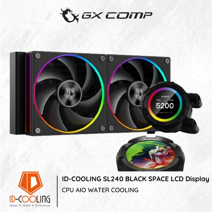 Promo ID-COOLING SL240 SPACE w/ LCD Display AIO CPU Liquid Water ...