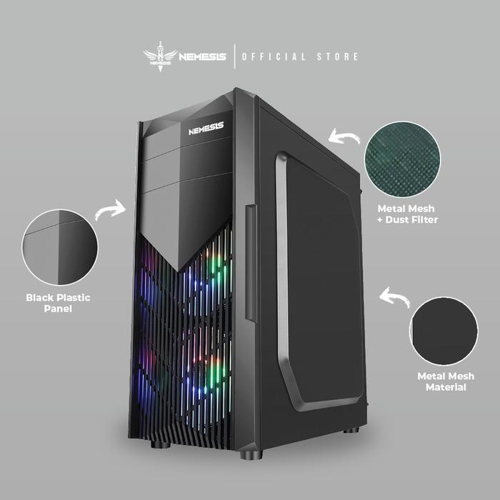 Jual Nyk Nemesis Casing Case Pc Komputer Gaming T10 Scylla Free 1 Fan ...