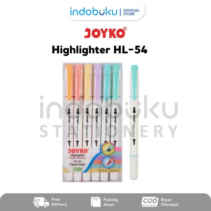 Jual Joyko Highlighter Pastel Color Penanda Berwarna Joyko HL-54 - Kota ...
