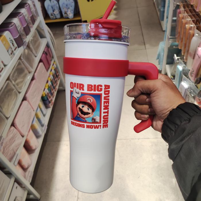 Jual Gelas Stenlis Besar Super Mario Bros - Miniso Steel Cup With Straw ...