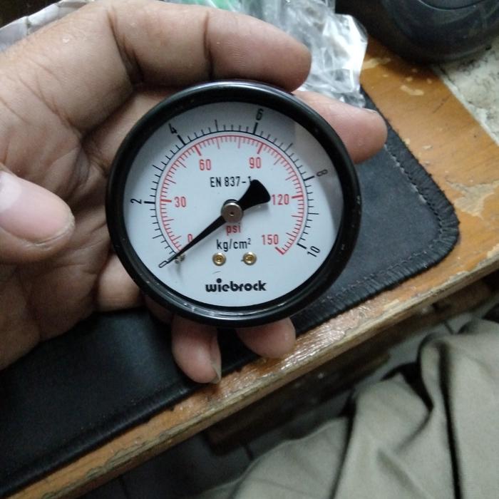 Jual PRESSURE GAUGE WIEBROCK 1 1/2" / MANOMETER 10 BAR (kg/cm2) 1/8 ...