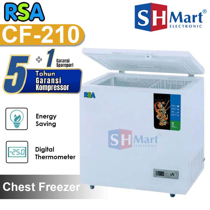 Promo CHEST FREEZER RSA CF210 / FREEZER BOX CF 210 200 LITER BERGARANSI ...