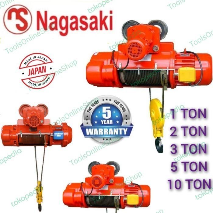 Jual Nagasaki Electrik Wire Rope Hoist 5 Ton X 12 meter original jepang ...
