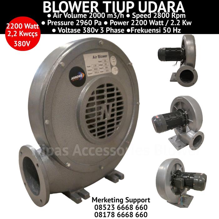 Jual Blower Tiup Udara 2200 Watt Aluminium Centrifugal Air Blower 380V ...