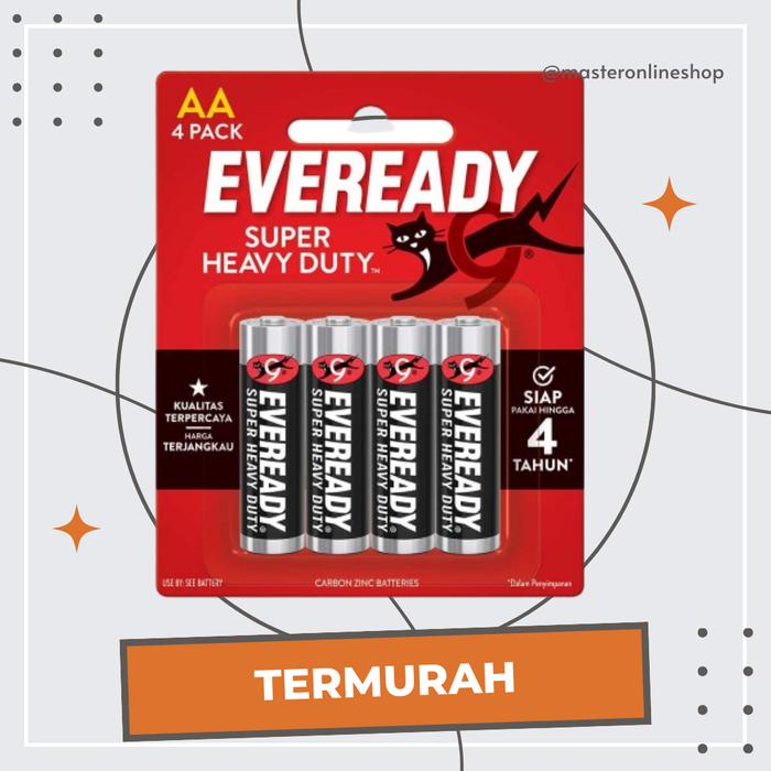 Jual Baterai Merek Eveready AA Hitam Super Heavy Duty Per Pack Isi 4 ...