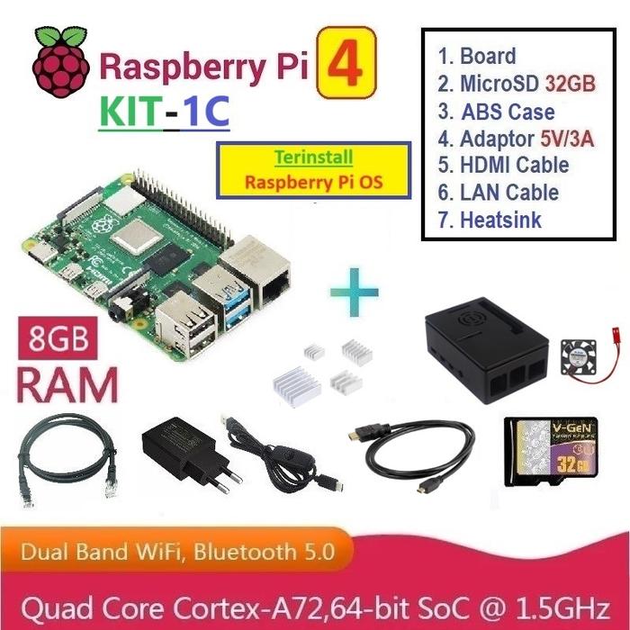 Promo KIT-1C : Raspberry Pi 4 (8GB RAM) - Complete SET - Kota Depok ...
