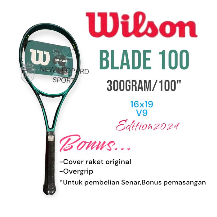 Jual Raket Tenis wilson BLADE 100 Green 2024 : 300gram/100" /Tennis ...