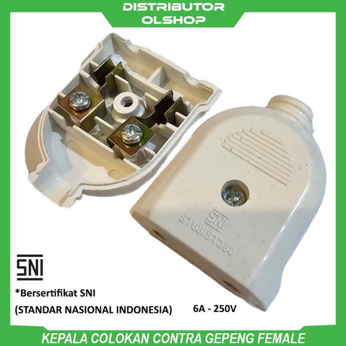 Jual Contra Steker Listrik Kepala Colokan Kontra Gepeng Female Cewe ...