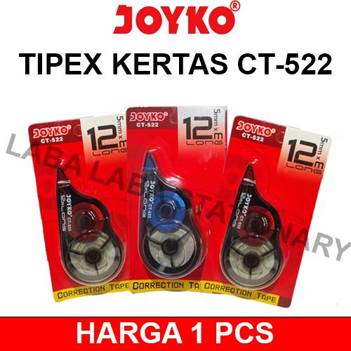 Jual CORRECTION TAPE JOYKO CT 522 TIP EX KERTAS TIPEX 12 METER MURAH ...