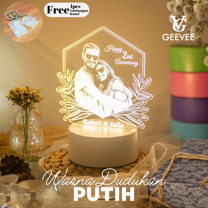 Promo GEEVEE Lampu Meja Akrilik Custom 3D dengan Foto Favorit Kualitas ...