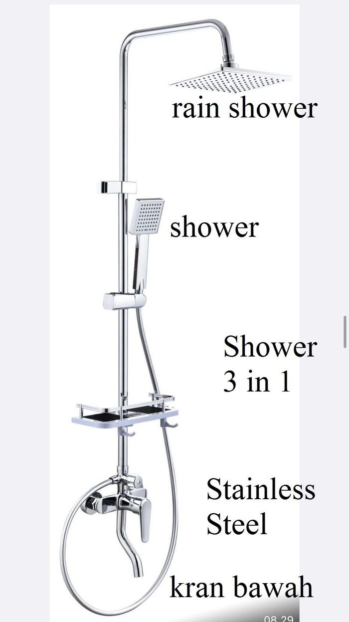 Jual Rainfall Shower Set 4in1 Rain Tiang Jet Kamar Mandi Toilet WC ...