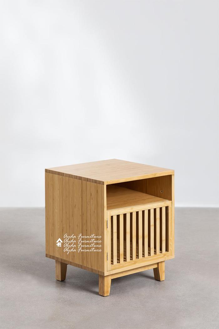 Jual BEDSIDE TABLE NAKAS NIGHT STAND BOX KAYU JATI NATURAL MINIMALIS ...