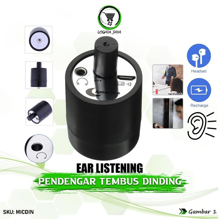 Promo Microphone Alat Pendeteksi Suara Tembus Dinding Spy Bug Wall Home ...