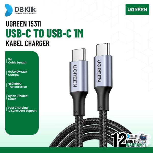 Jual Kabel Charger UGreen USB-C to USB-C 1M 5A 240W Black (15311) - Jakarta Pusat - dbclick ...